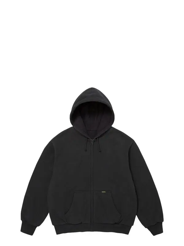 Supreme Reversible Work Zip Up Hooded Sweatshirt - Black