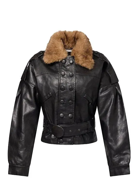 JADED LONDON Sydney Belted Faux Leather Jacket - Multi
