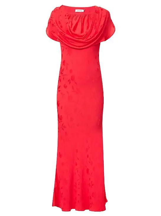 RAT AND BOA Odessa Floral Satin Maxi Dress - Red