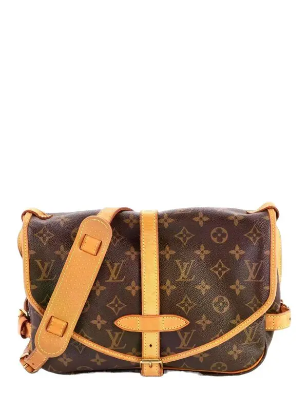 LOUIS VUITTON Saumur Handbag Monogram Canvas 30 Crossbody Bag - Brown