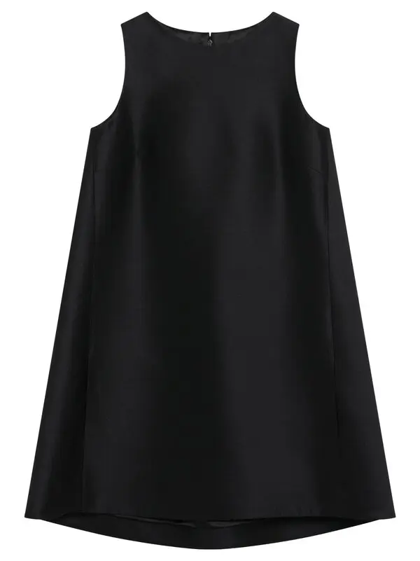 Balenciaga A-line Wool-silk Mini Dress - Black
