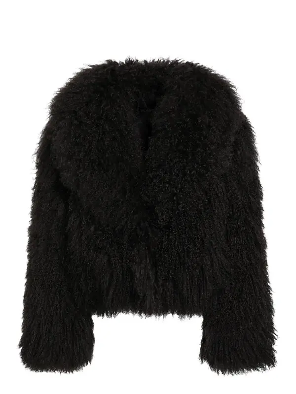 BLANCHA Short Mini Faux Fur Jacket - Brown