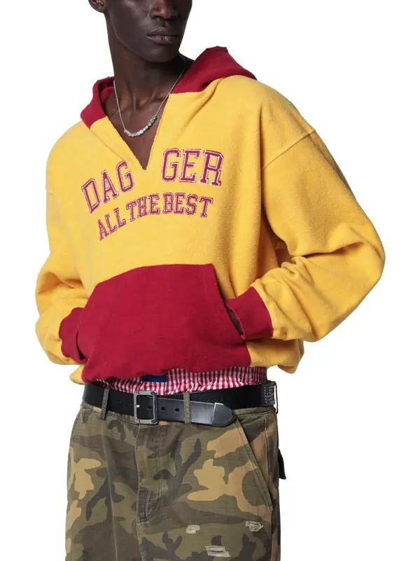 DAGGER Hooded Terry Cloth Sweatshirt - Yellow