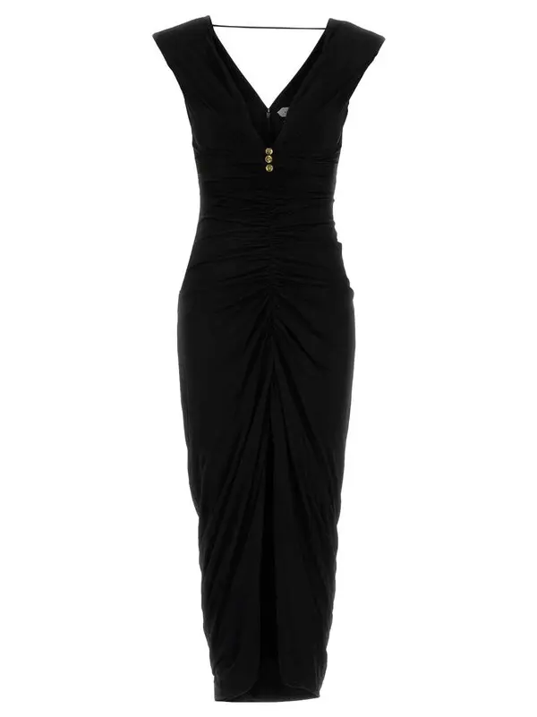 Versace Responsible Viscose Liquid T-shirt Gown For - Black