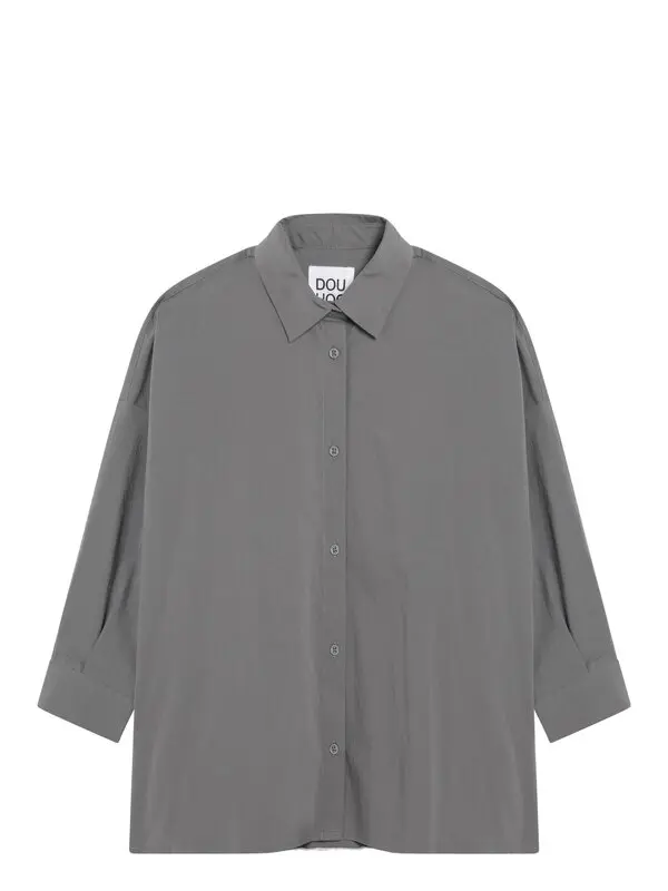 DOUUOD Soft Cotton-blend Shirt With Tailored Fit - Grey