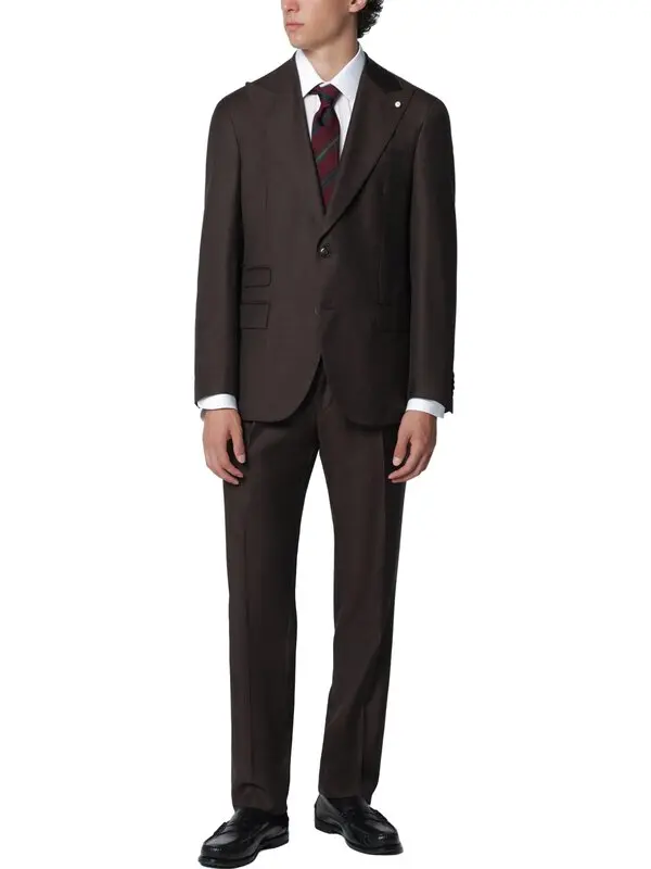 LUIGI BIANCHI Single-breasted Wool Suit - Brown