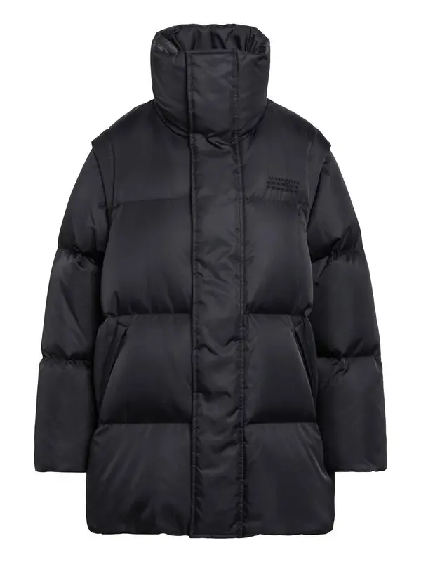 MAISON MARGIELA Nylon Puffer Jacket With Detachable Sleeves - Black