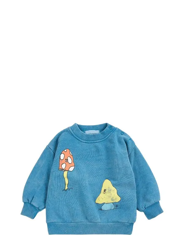 BOBO CHOSES Mush Monster Duo Cotton Sweatshirt - Blue