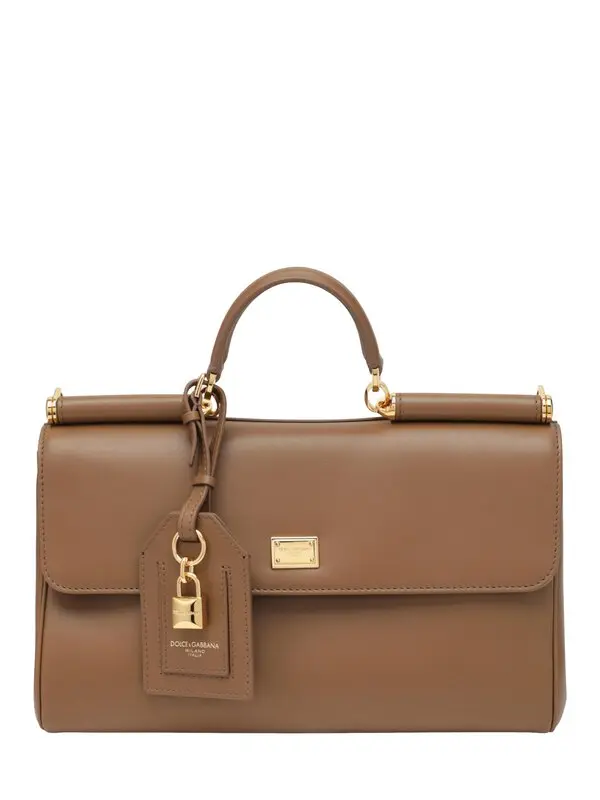 Dolce & Gabbana My Sicily Mini Top-handle Bag In Leather - Brown