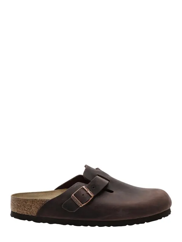 BIRKENSTOCK Habana Oiled Leather Mini Boston Clogs - Brown