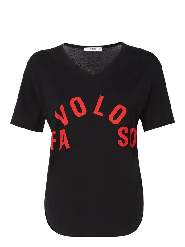 Fendi Feminine Cotton Jersey T-shirt - Black