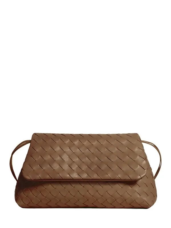 Bottega Veneta Leather Giorno Shoulder Bag - Neutral
