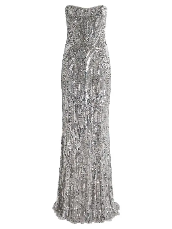 Jenny Packham Embellished Euphoria Gown - Silver
