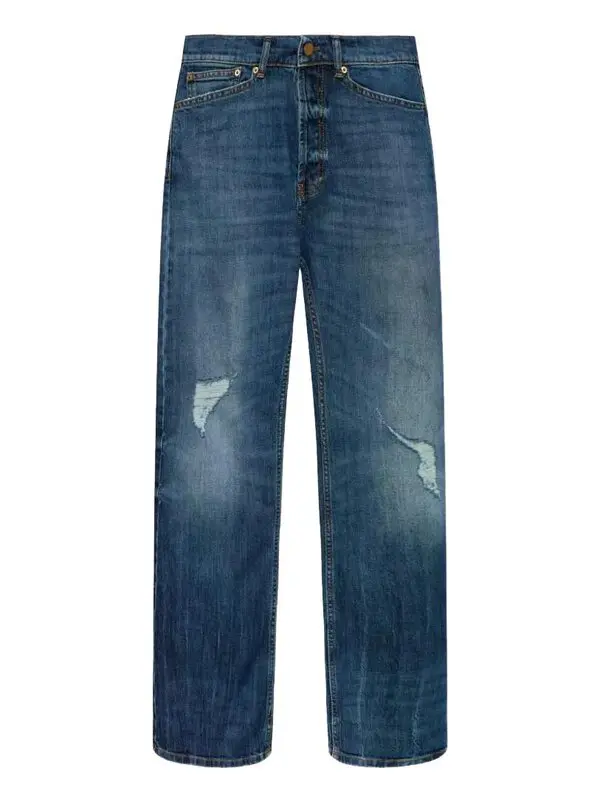 AKEP Logo-embroidered Five-pocket Jeans - Blue