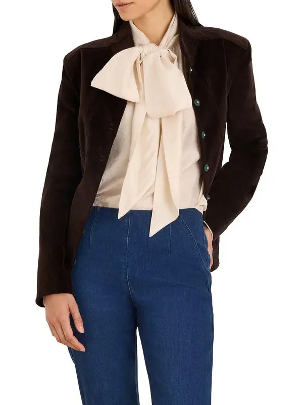 NIC+ZOE Stretch Velvet Riding Jacket - Java