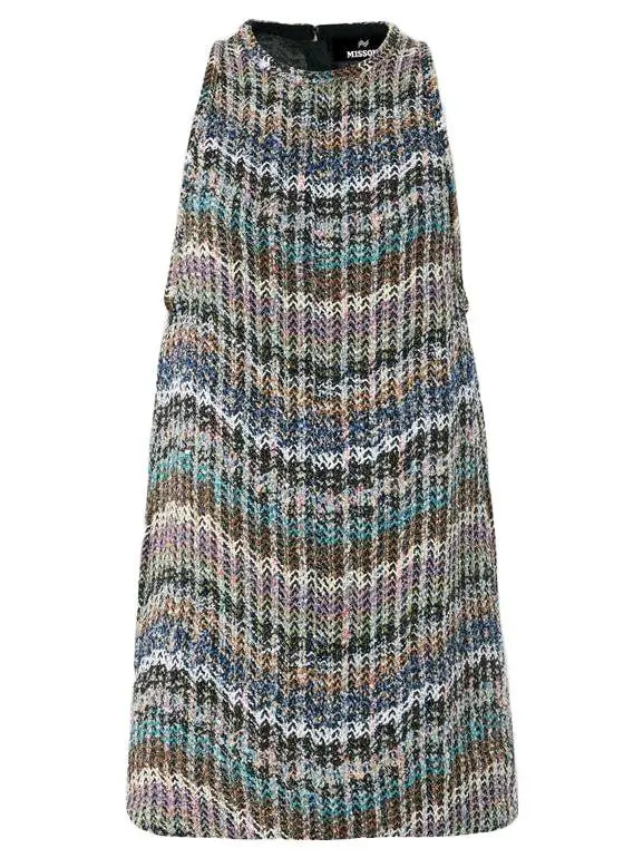 Missoni Chevron Knit Mini Dress With Sequins - Multicoloured