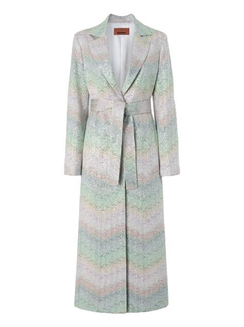 Missoni Duster Coat With Belt And Sequin Applications - Multicoloured