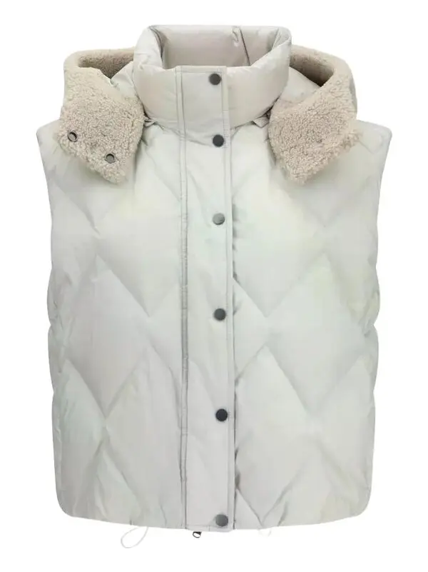Brunello Cucinelli Padded Shearling-trim Gilet - Grey