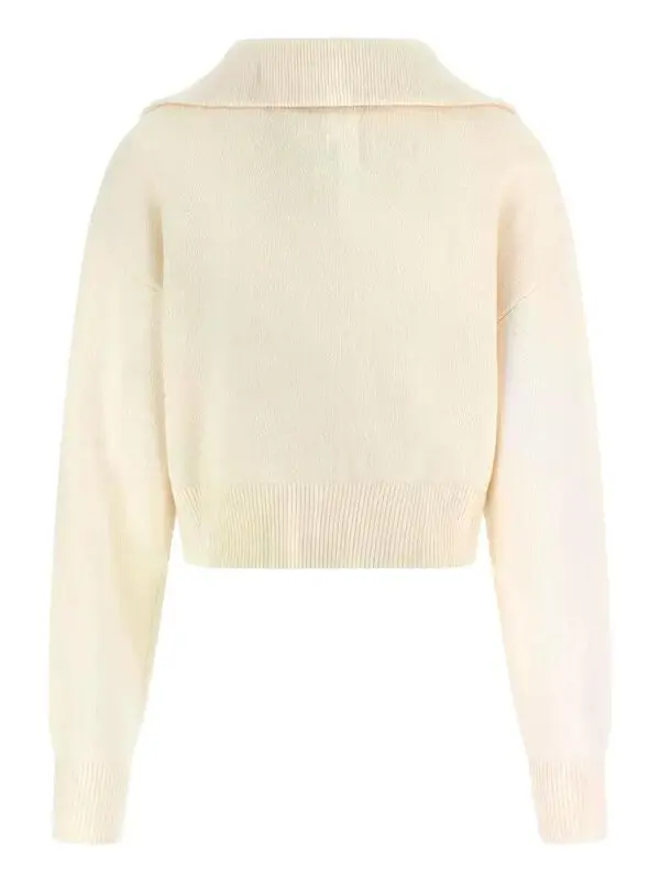 Coperni Half-zip Cropped Sweater - Neutrals