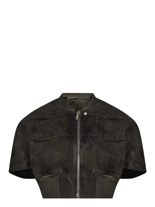 Rick Owens Tatlin Short-sleeved Cropped Jacket - Gray