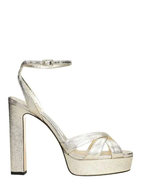 JIMMY CHOO Kove 120 Block-heel Sandals - Silver
