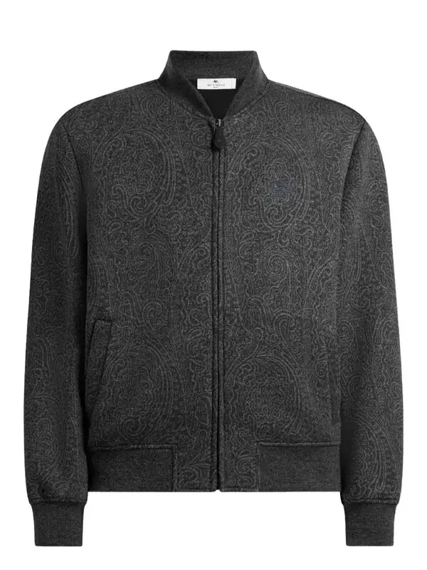 Etro Jacquard Bomber Jacket With Arnica Motif - Gray