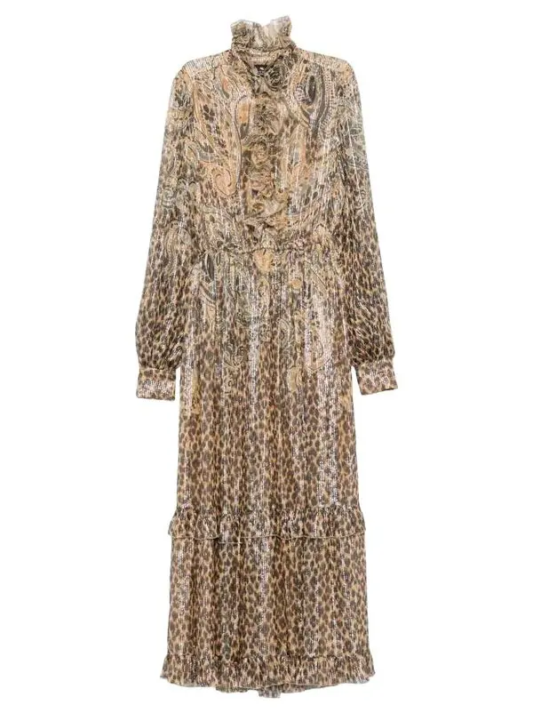 Etro Leopard-print Maxi Dress - Brown