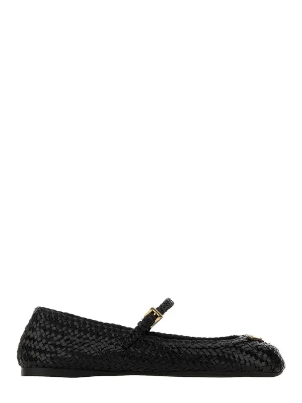 Prada Leather Ballerinas - Black