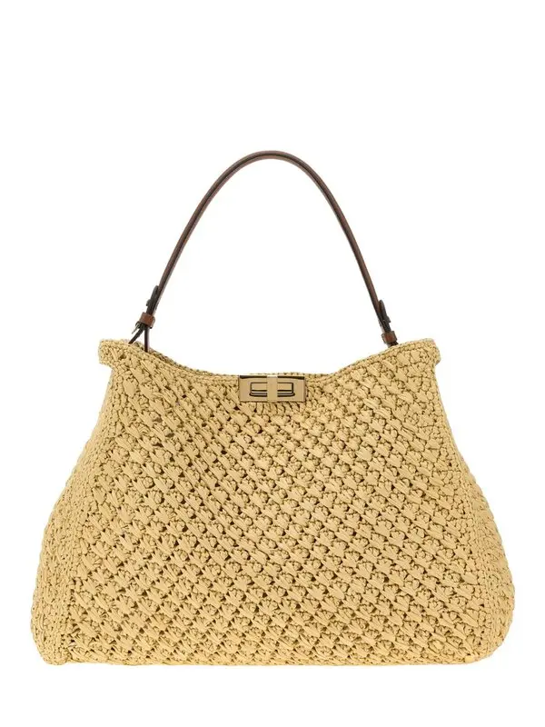 Fendi Raffia Large Way Shopping Bag - Brown