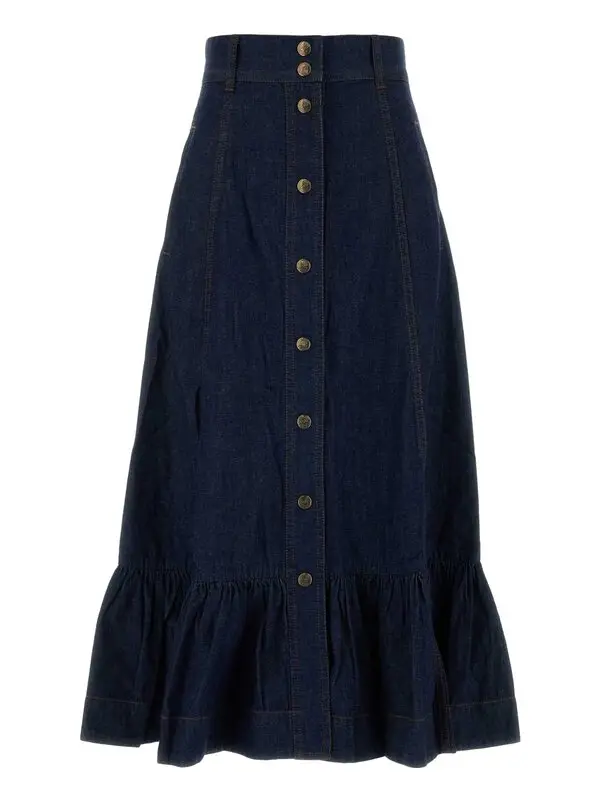 Zimmermann Denim Aster Skirt - Blue