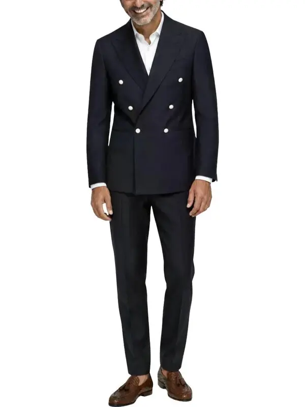 FRANZESE COLLECTION Rolls Royce Herringbone Wool Suit - Blue