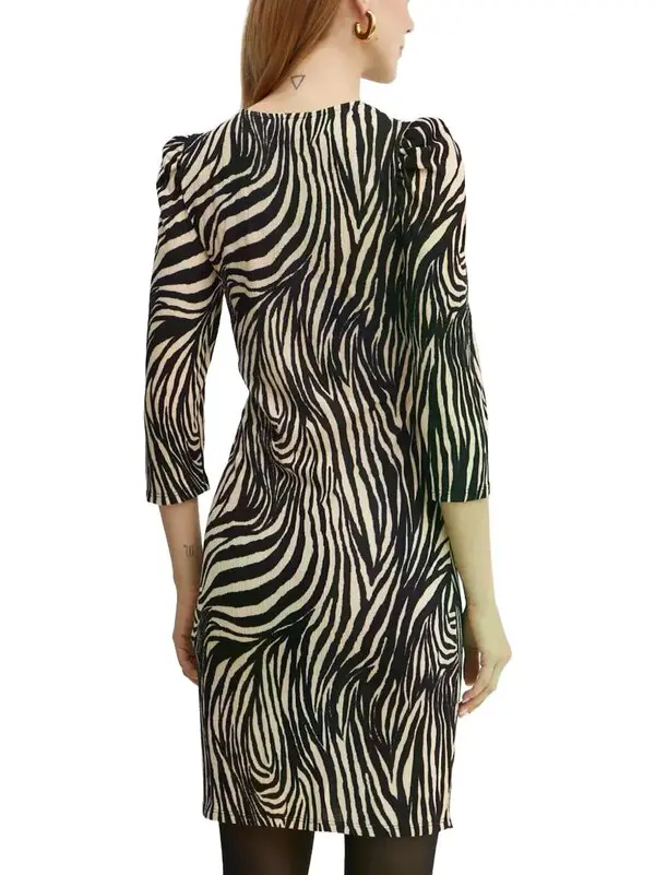MORGAN Zebra-print Ruched Mini Dress - Neutrals