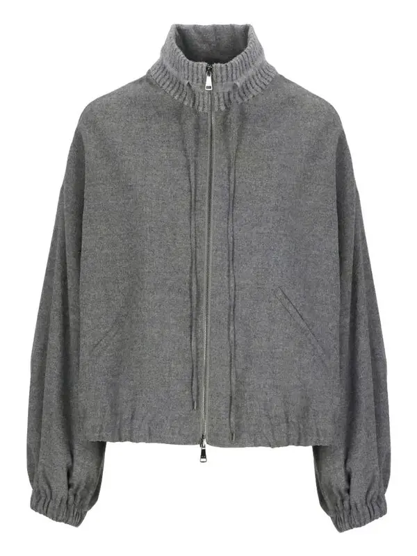D.exterior Zip-up Bomber Jacket - Grey