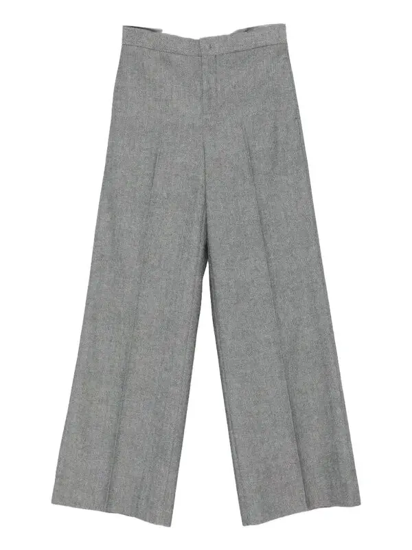 TWINSET Chevron-pattern Wide-leg Trousers - Grey