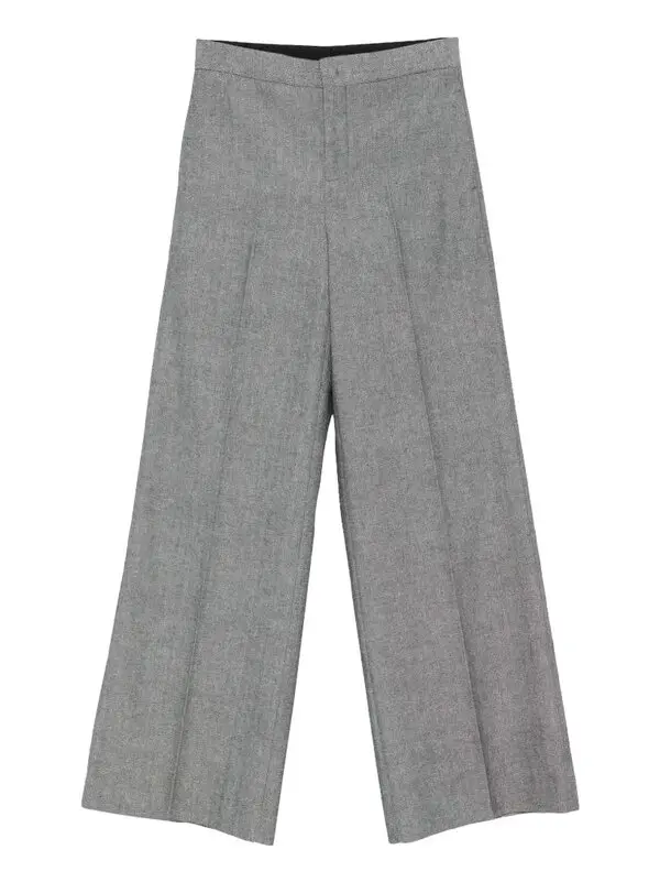 TWINSET Chevron-pattern Wide-leg Trousers - Grey