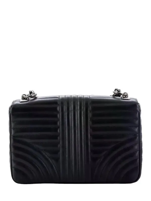 Prada Chain Flap Diagramme Quilted Leather Large Shoulder Bag - Black