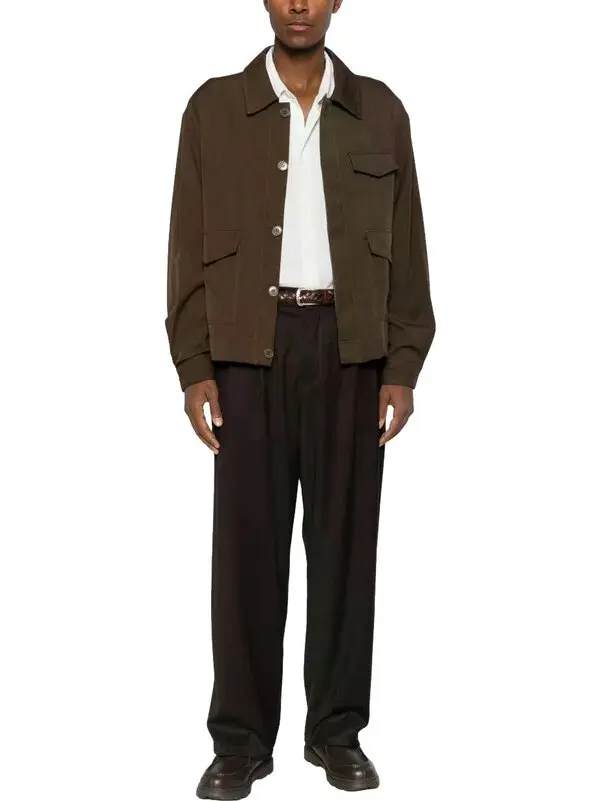 Imperial Pleated Wide-leg Trousers - Brown