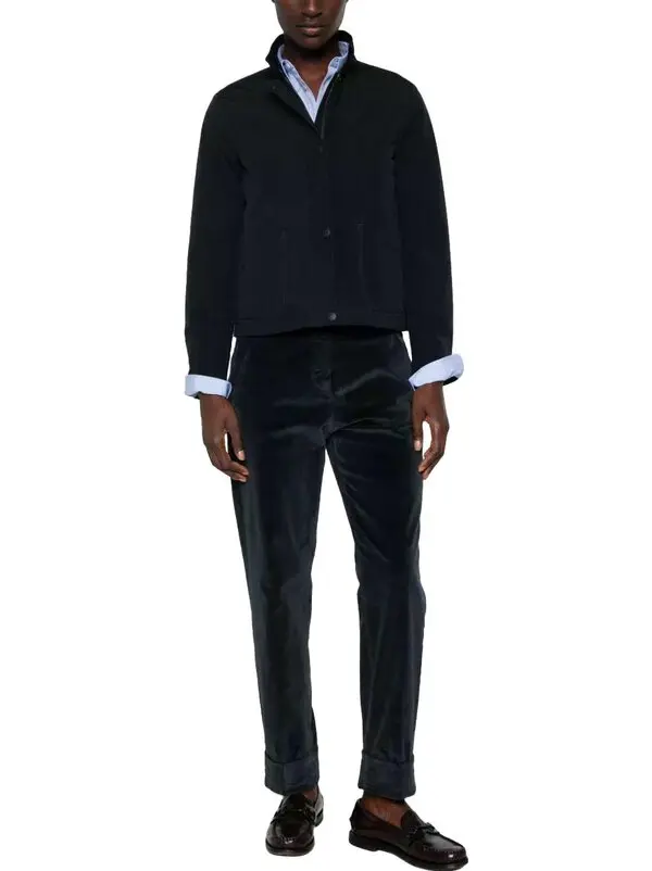 MASON'S Button-fastening Turn-up Trousers - Blue