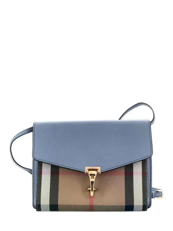 Burberry Macken Leather And House Check Canvas Small Crossbody Bag - Multicolour
