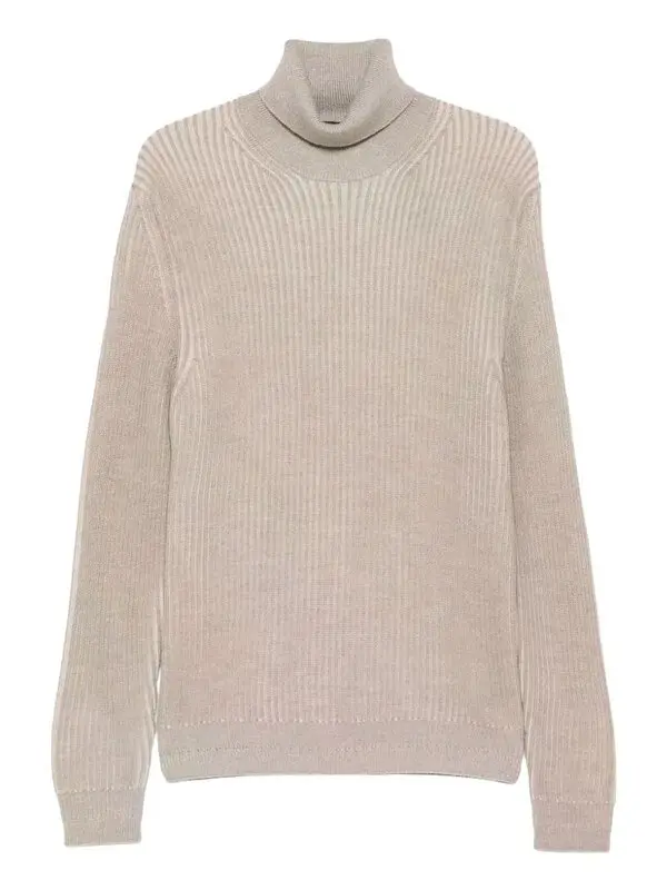 ZANONE Ribbed Roll-neck Sweater - Neutrals