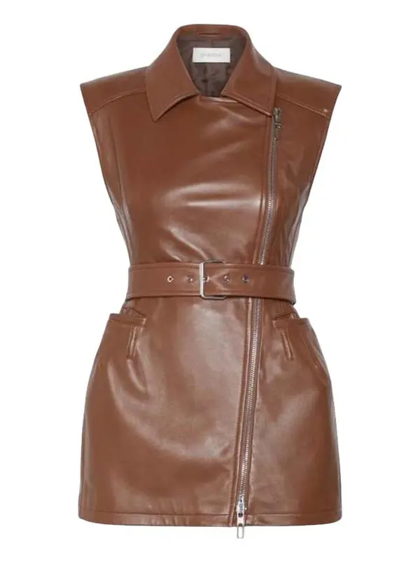 Sportmax Belted Sleeveless Jacket - Brown