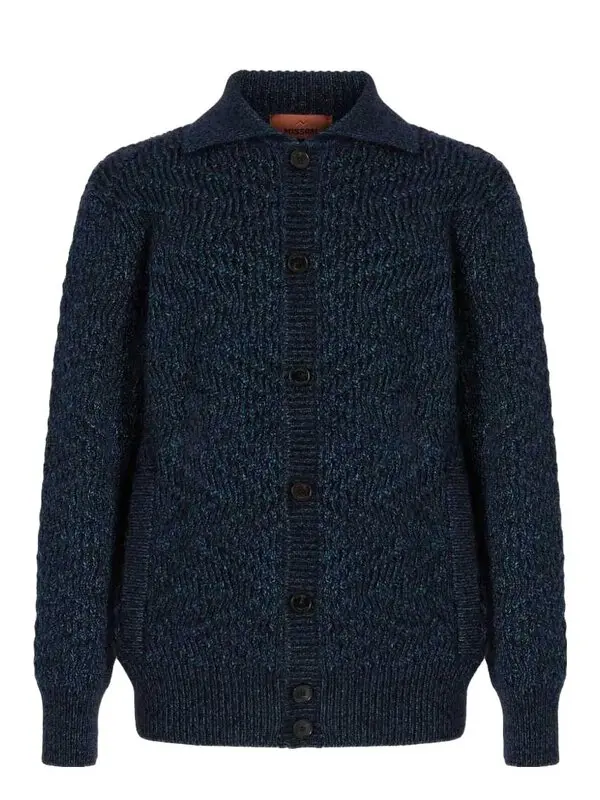 Missoni Oversized Wool-blend Cardigan With Alpaca Inserts - Blue