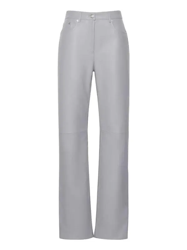 Sportmax 5-pocket Leather And Suede Trousers – Medium Grey - Gray