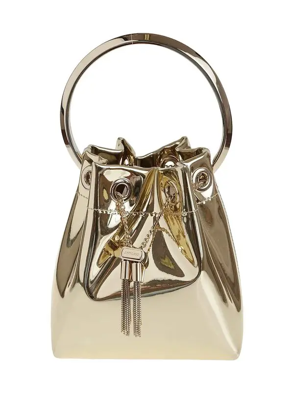 JIMMY CHOO Bon Bon Drawstring Bucket Bag - Silver