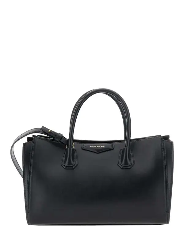 Givenchy Small Antigona Catchall Bag In Glossy Grained Leather - Black