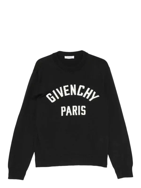 Givenchy Haute Couture Knit Sweater With Paris Detail - Black