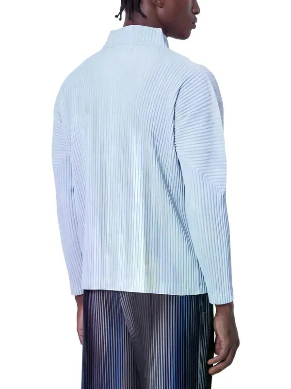 Issey Miyake Pleated Zip-up Jacket - Grey