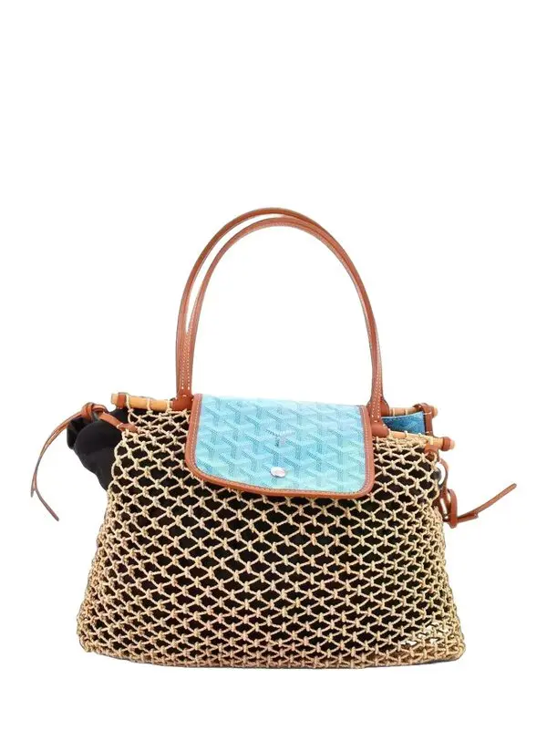 Goyard Aligre Bag Raffia Net With Coated Canvas Tote Bag - Blue