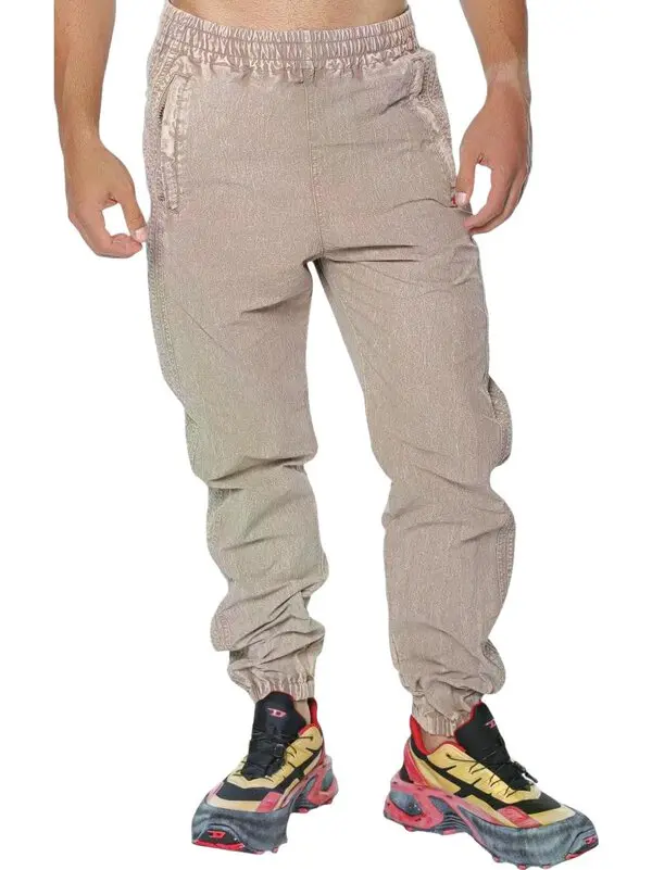 DIESEL® Washed Nylon Pants With Side Bands - Neutrals