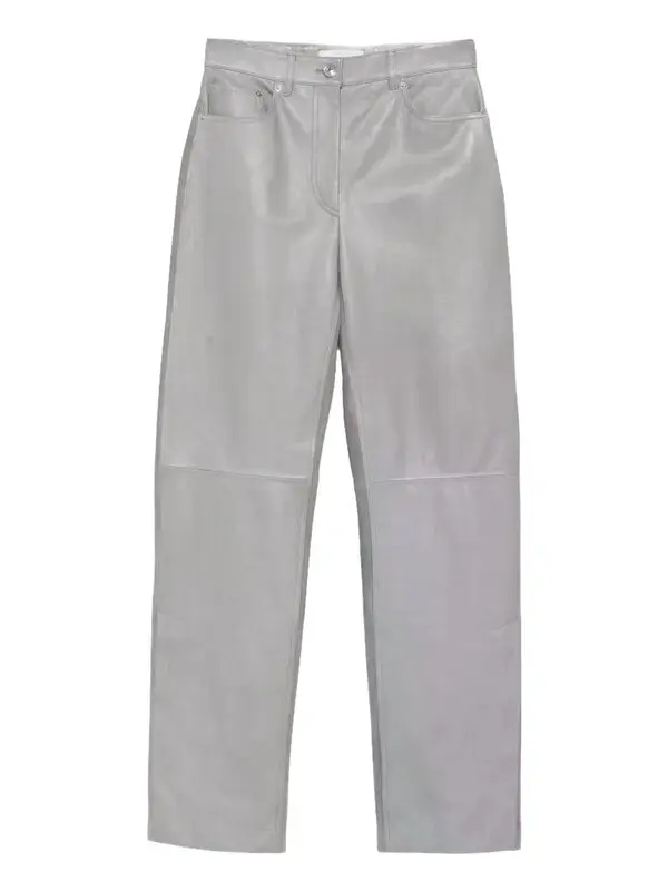 Sportmax Paneled Leather Trousers - Grey